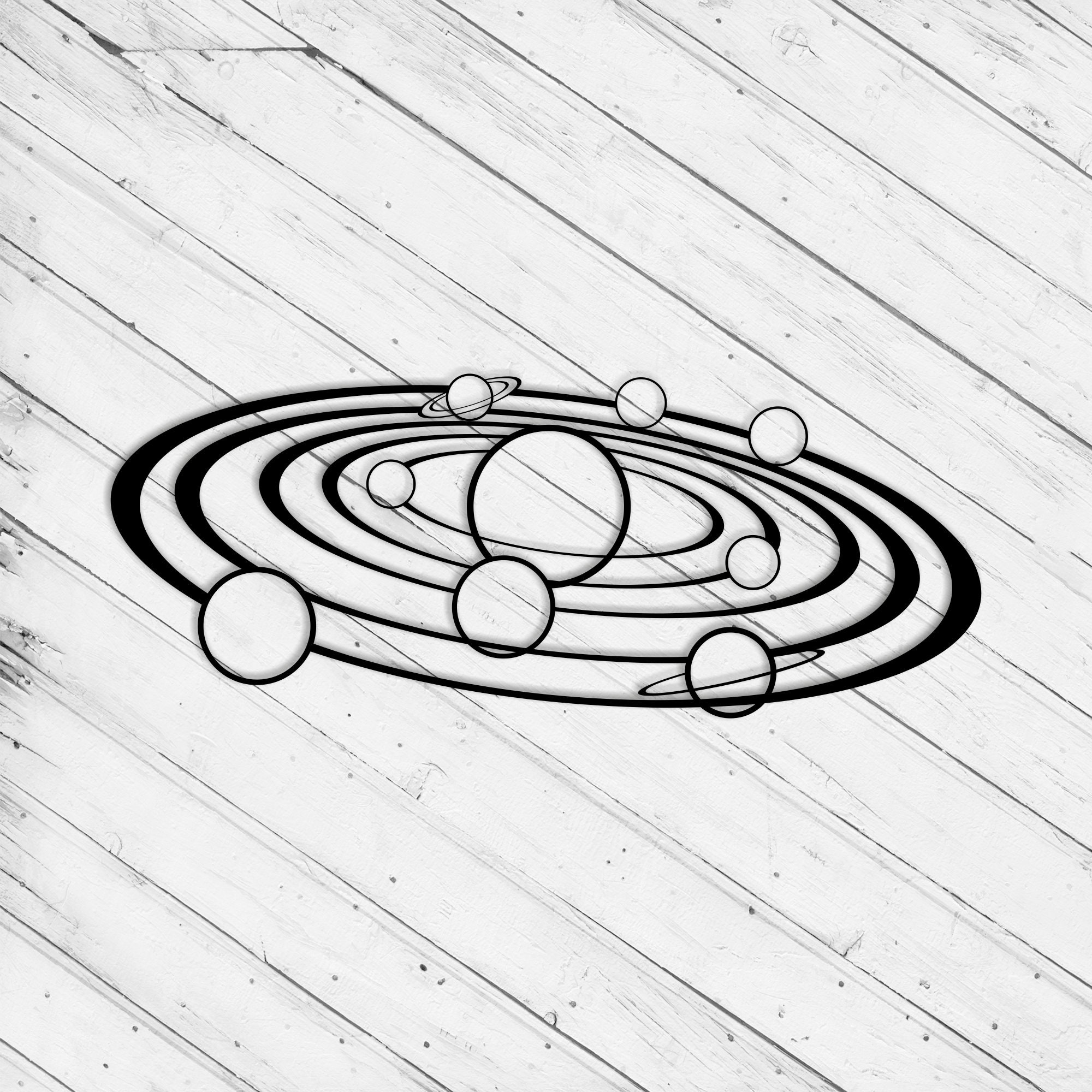 Solar System Vector Black And White