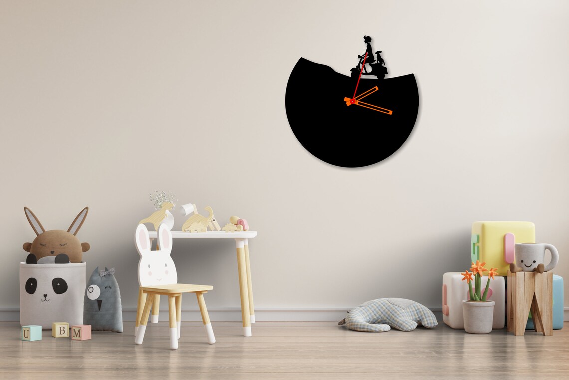 Wall Clock Scooter Laser Cut Dxf Glowforge Svg Template CNC - Etsy
