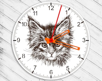 Wall Clock Black Cat Laser Cut Dxf Glowforge Svg Plan Xtool D1 - Etsy