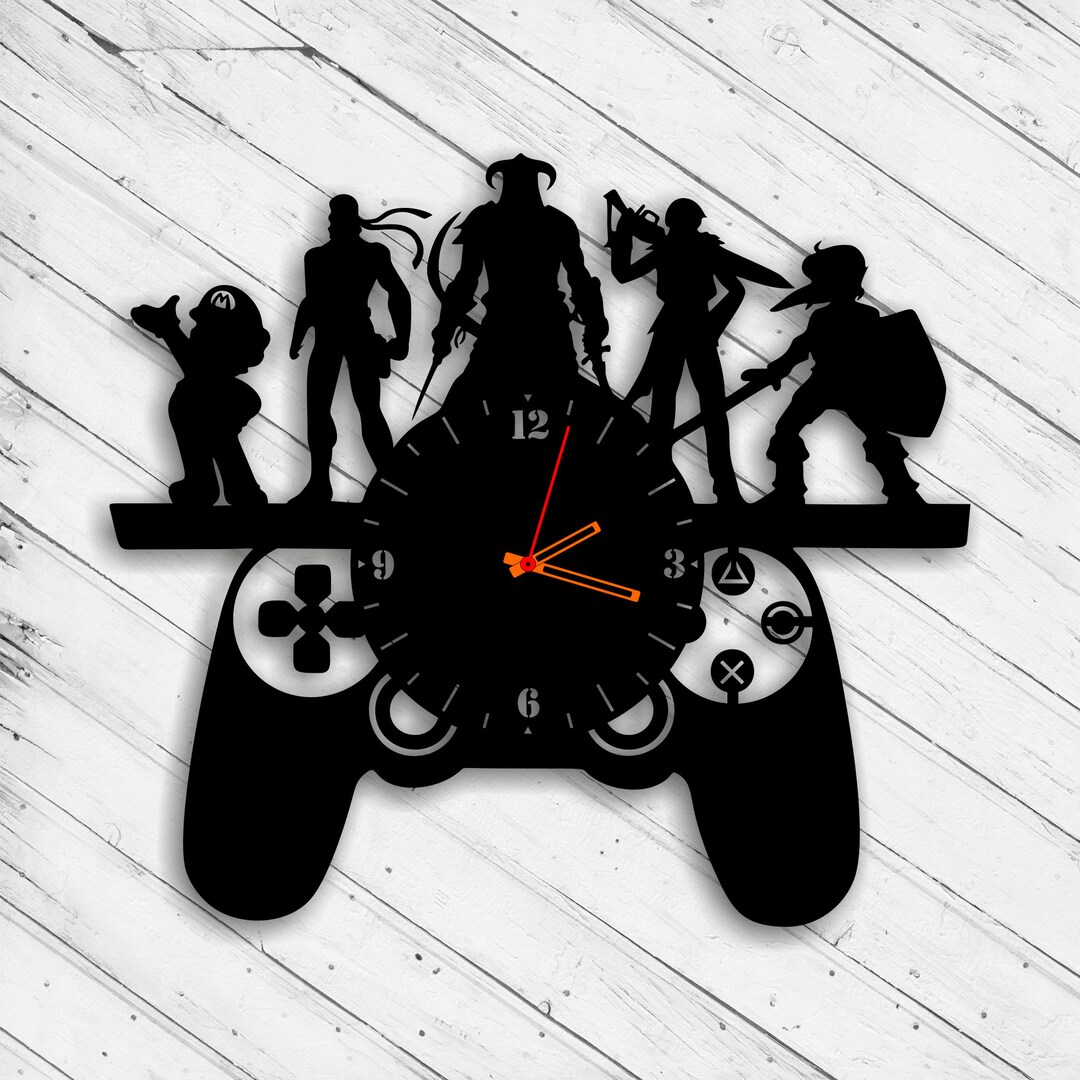 Wall Clock Gamepad Laser Cut Dxf Glowforge Svg Template CNC Cutting ...