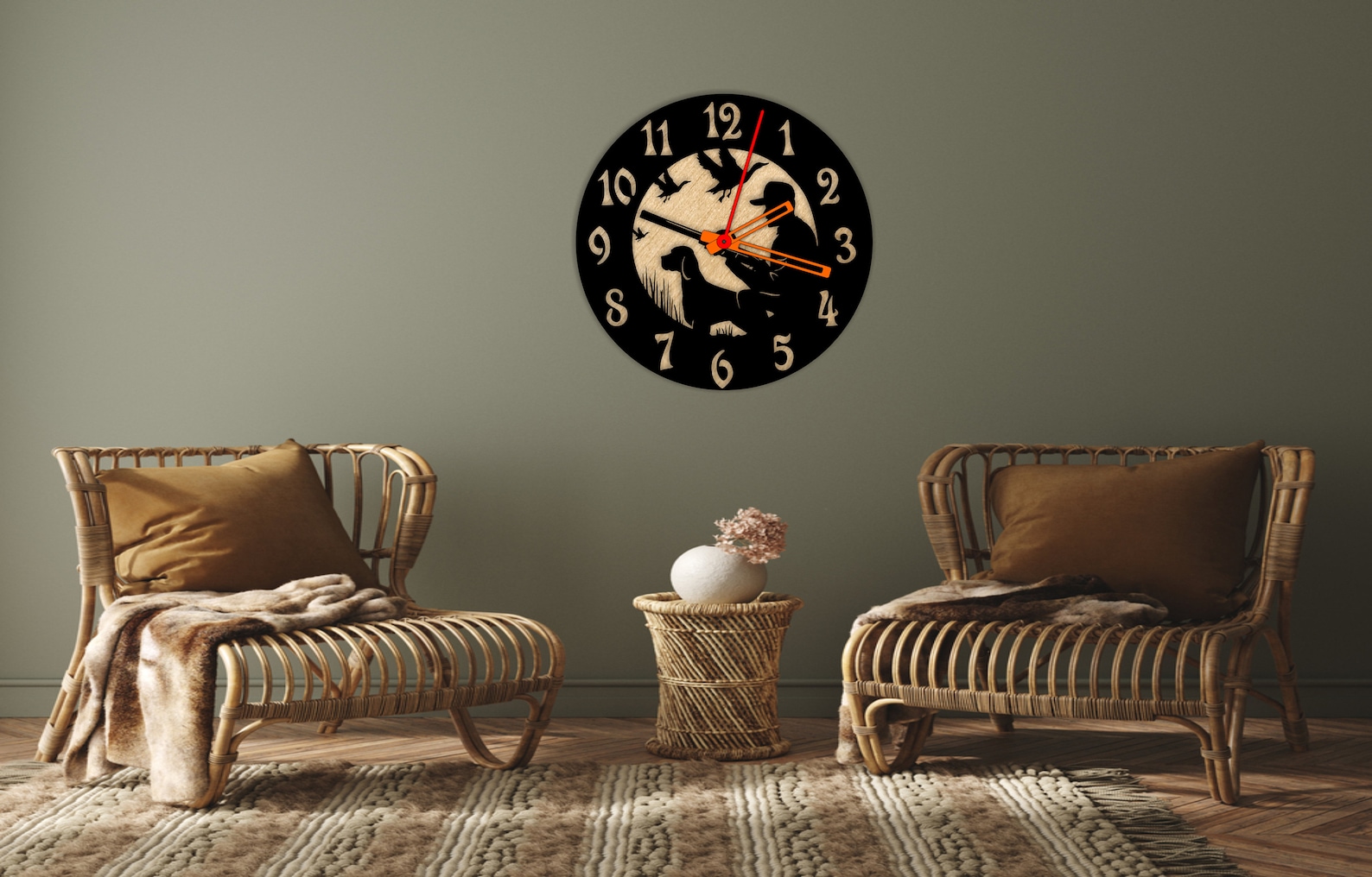 Hunting Wall Clock Laser Cut Dxf Glowforge Svg Xtool D1 CNC - Etsy