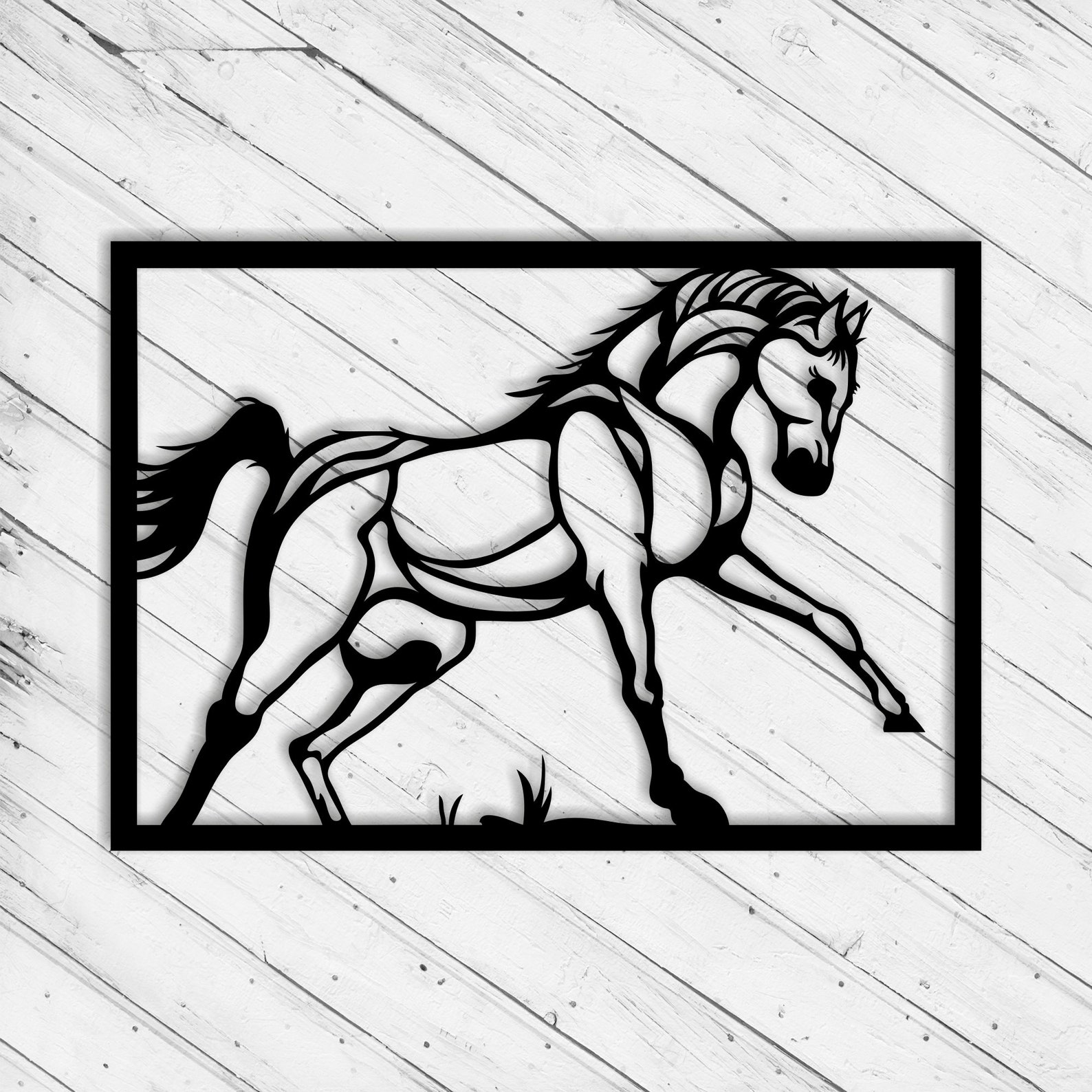 Horse Laser Cut Dxf Glowforge Svg File Wall Art Decor CNC | Etsy