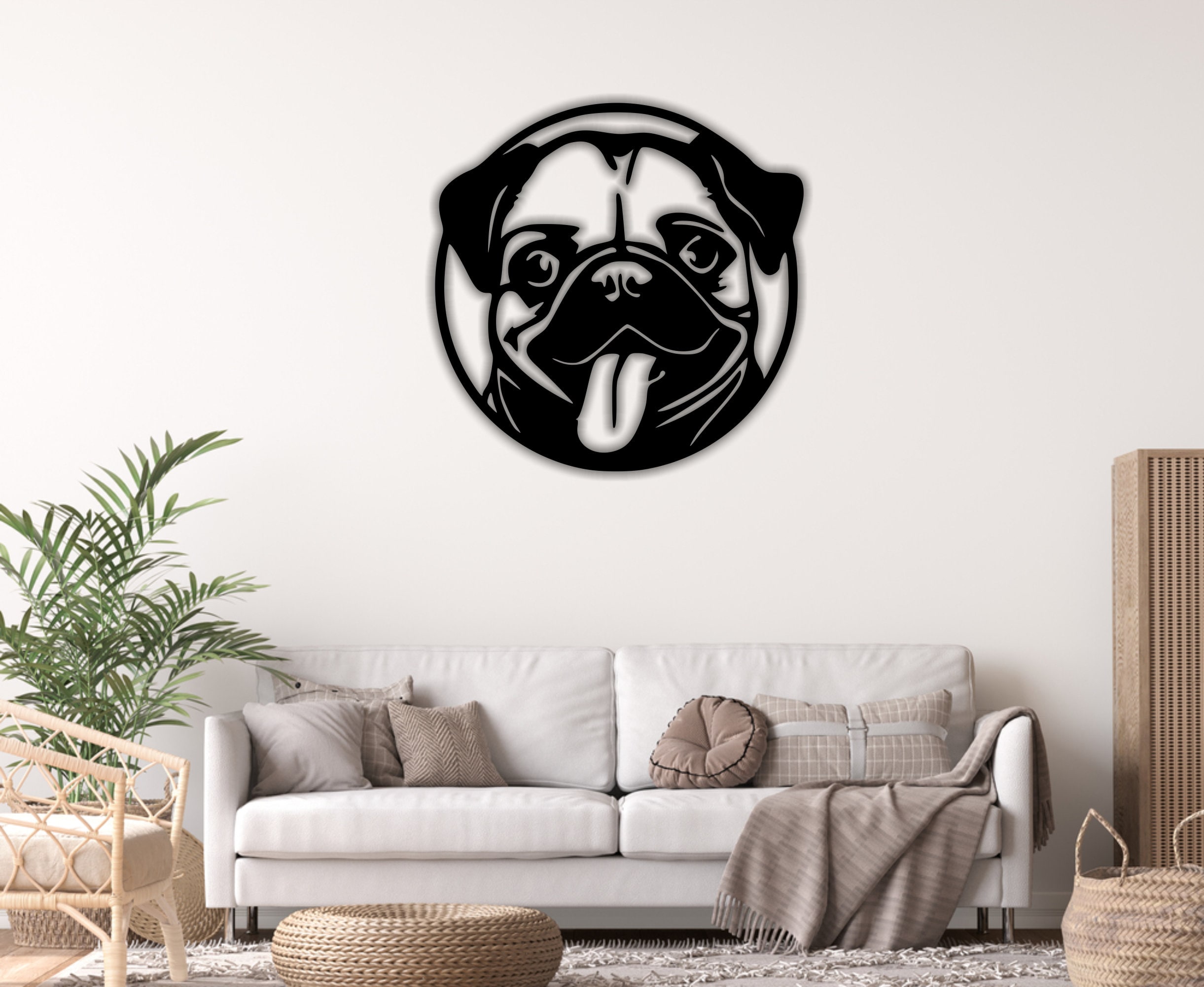 Pug Mops Dog Laser Cut Dxf Glowforge Svg Xtool D1 CNC Router Cutting ...