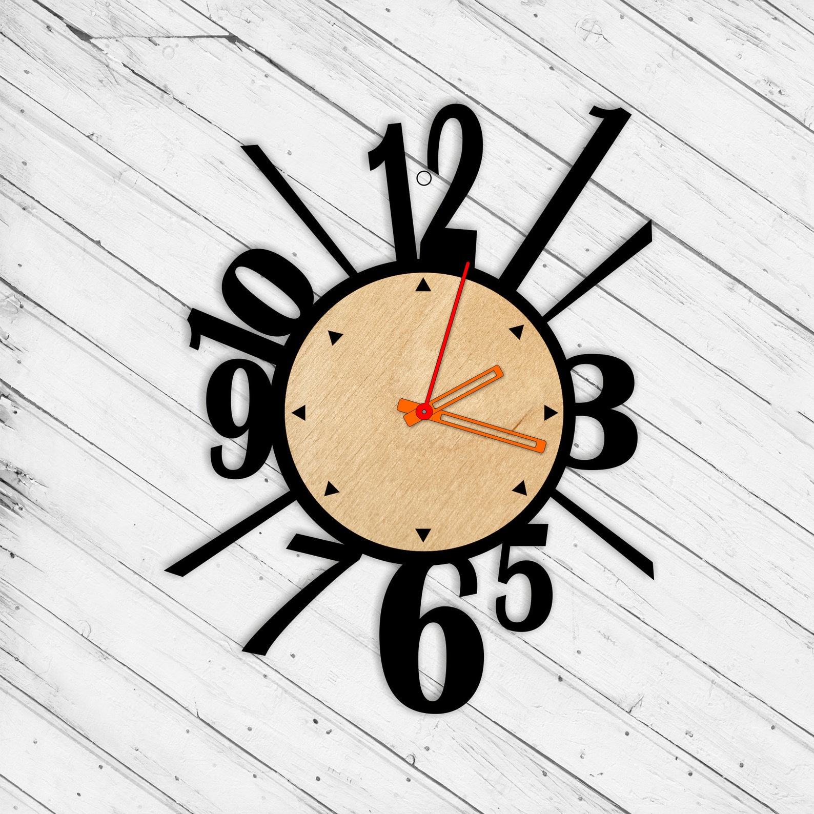 Wall Clock Laser Cut Dxf Glowforge Svg Xtool D1 CNC Cutting - Etsy