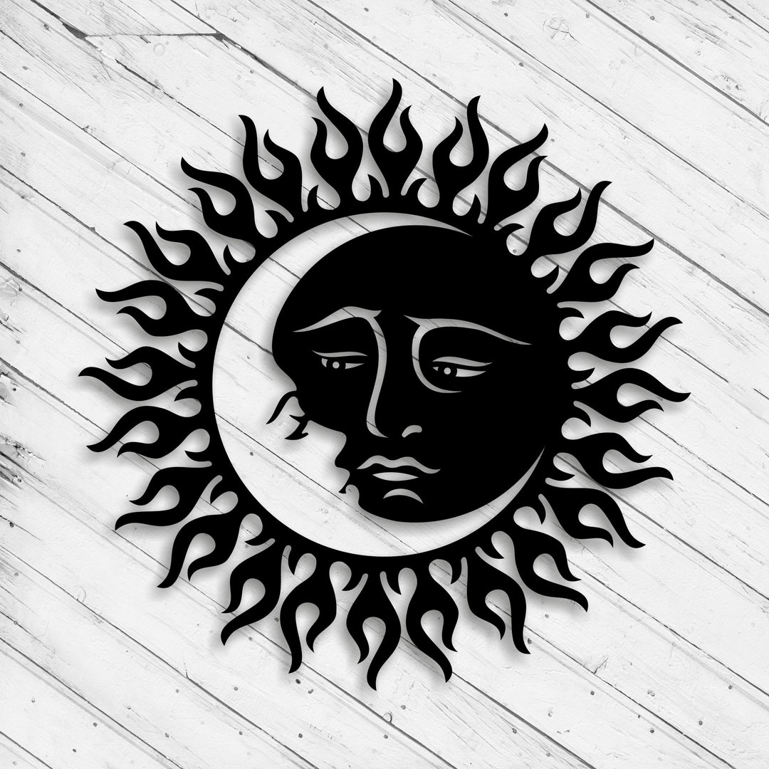 Moon and Sun Wall Art Decor Laser Cut Dxf Glowforge Svg Xtool D1 CNC ...