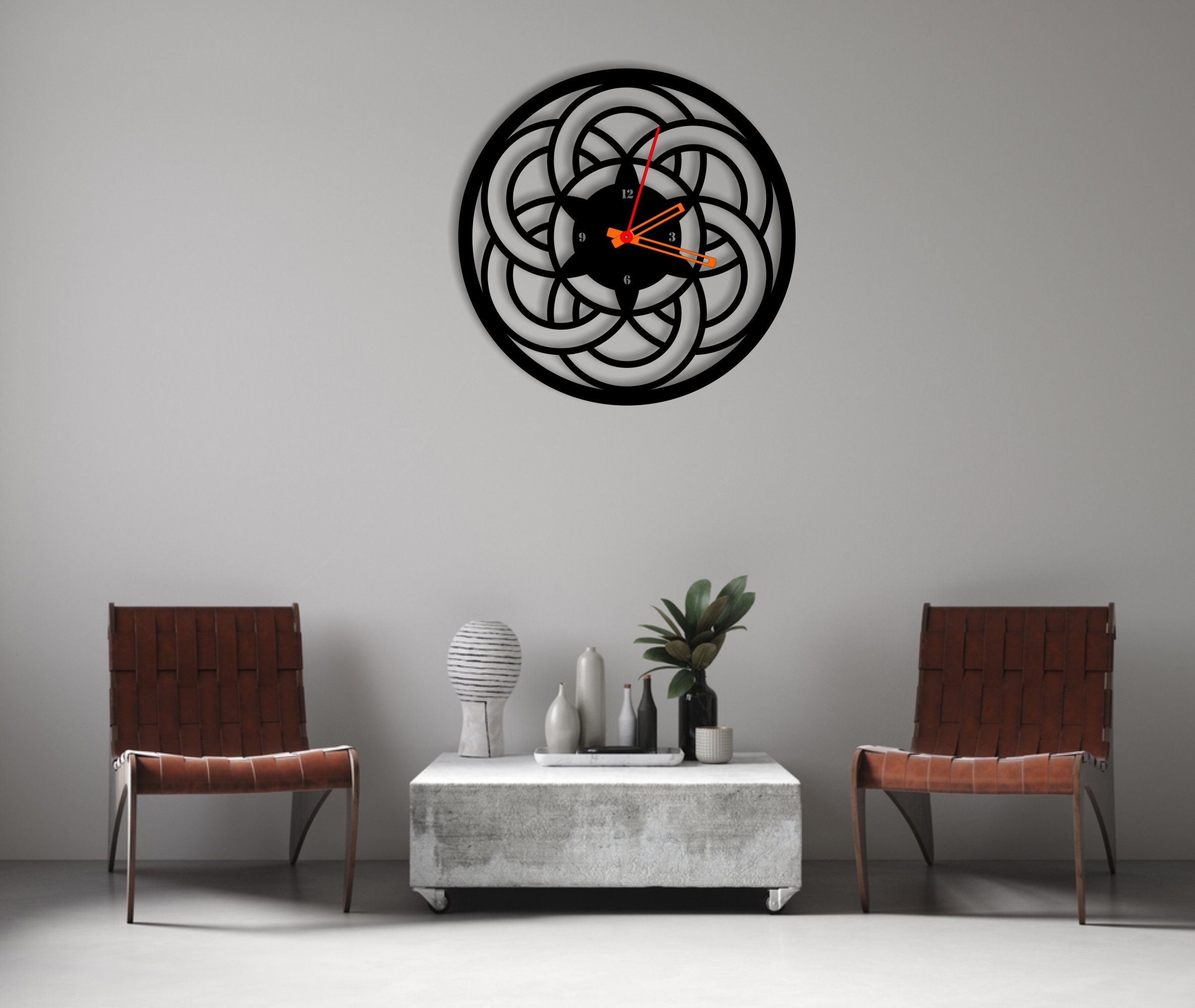 Reloj De Pared Laser Cut Dxf Glowforge Svg Plantilla CNC