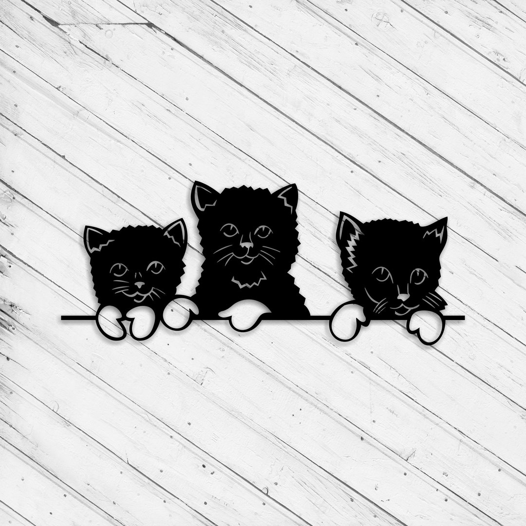 Cute Cats Laser Cut Dxf Glowforge Svg File CNC Router Art Decor Cricut ...