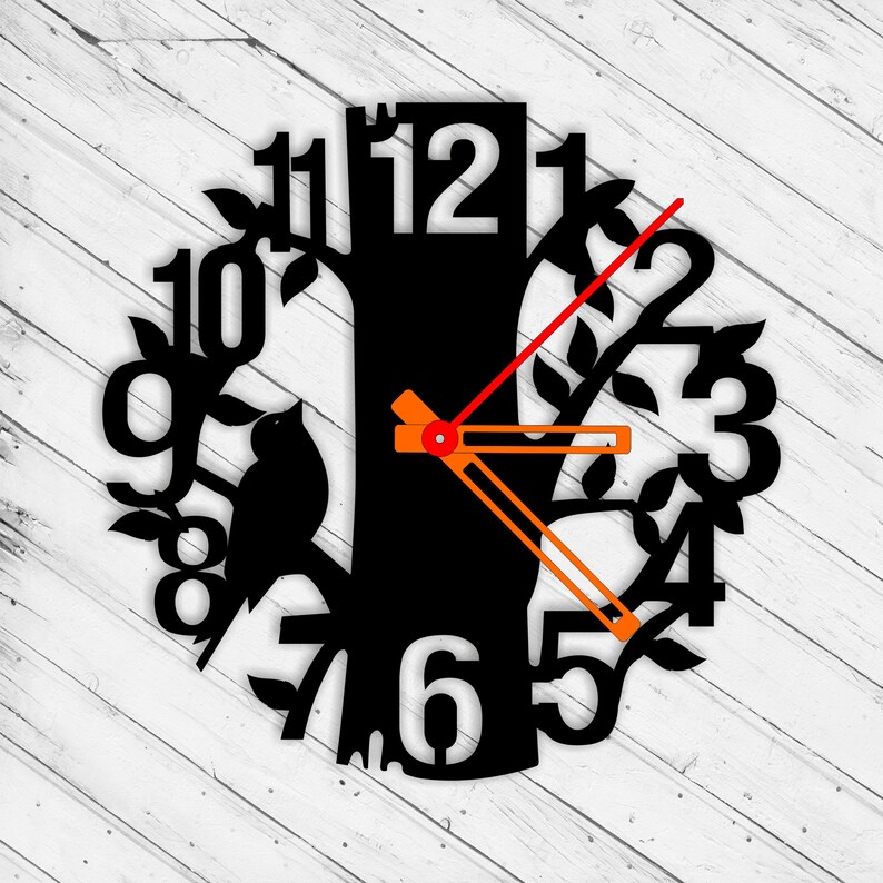 Wall Clock Bird Laser Cut Dxf Glowforge Svg Xtool D1 CNC Cutting Router ...