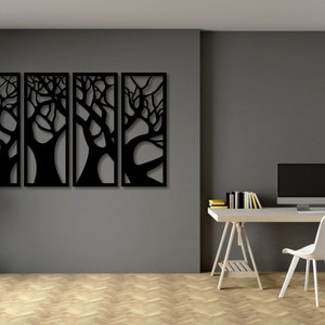 Tree Panel Laser Cut Dxf Glowforge Svg CNC Cutting Router Wall Art ...