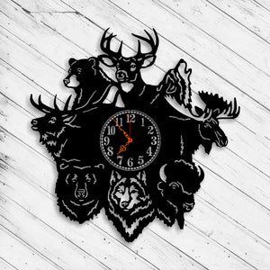 Wild Animals Clock Laser Cut Dxf Glowforge Svg Xtool D1 Template CNC ...