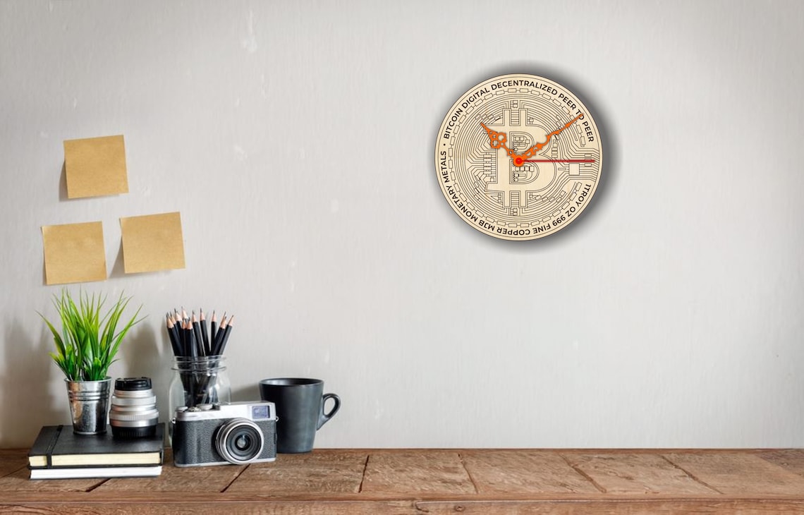 Wall Clock Bitcoin Laser Cut Dxf Glowforge Svg Plan Template - Etsy