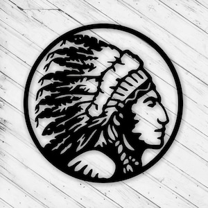 Native Man Wall Art Decor Pattern Laser Cut Dxf Glowforge Svg Xtool D1 ...