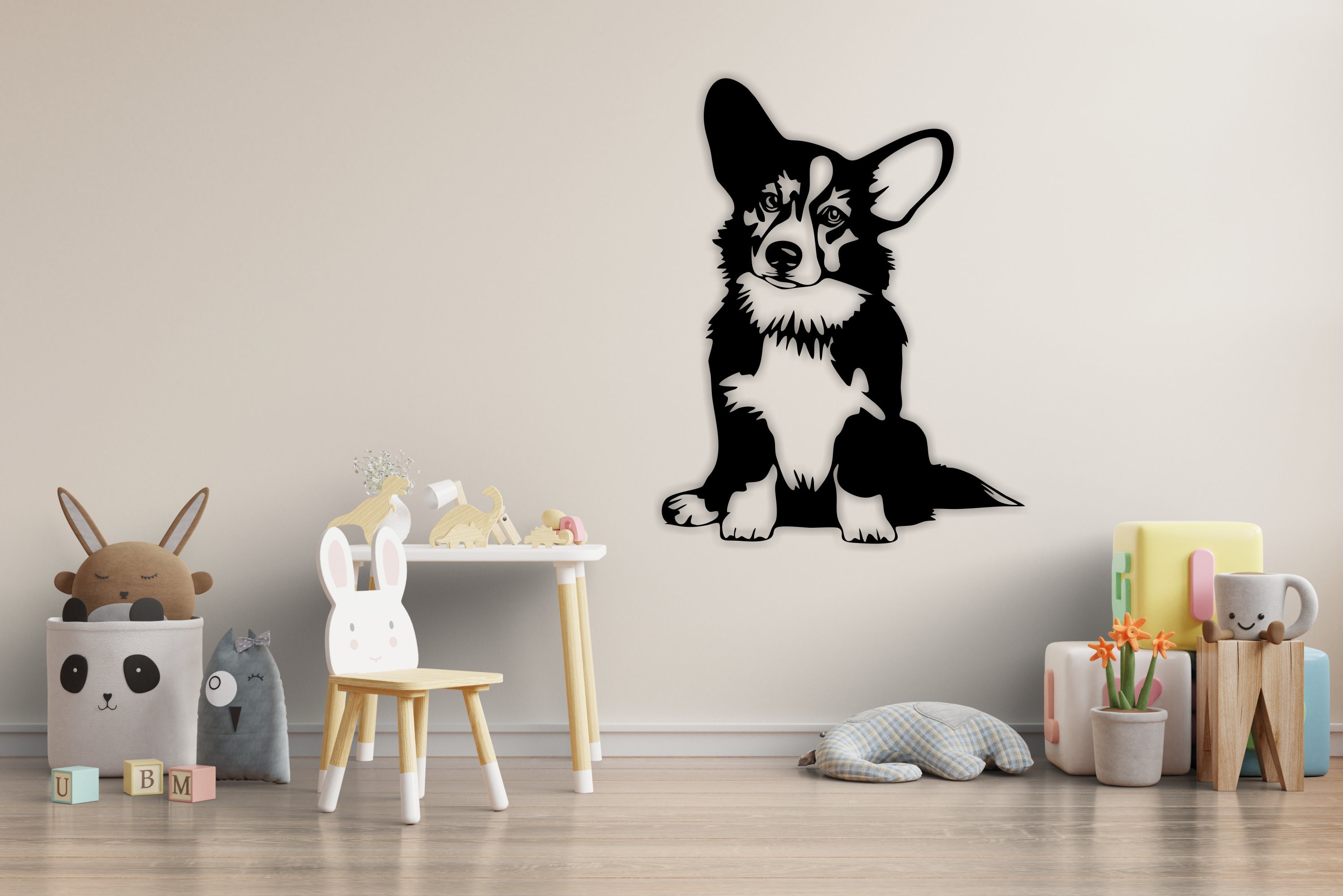 Corgi Dog Laser Cut Dxf Glowforge Svg Xtool File Wall Art Decor Pattern ...