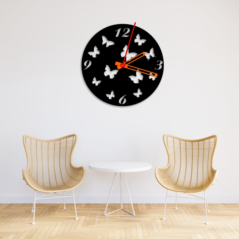 Butterfly Wall Clock Laser Cut Dxf Glowforge Svg Xtool D1 CNC - Etsy