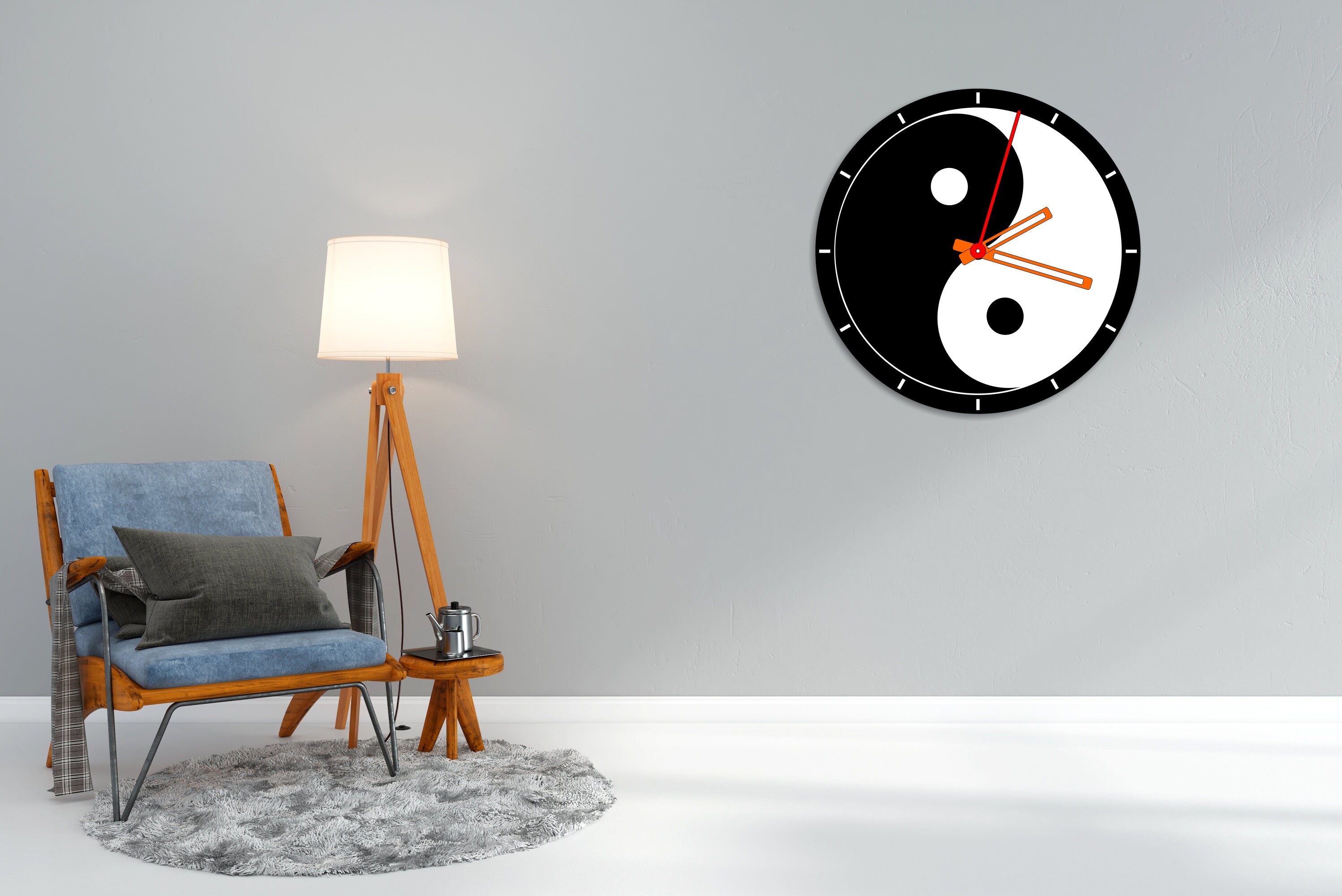 Wall Clock Ying Yang Laser Cut Dxf Glowforge Svg Xtool D1 CNC - Etsy