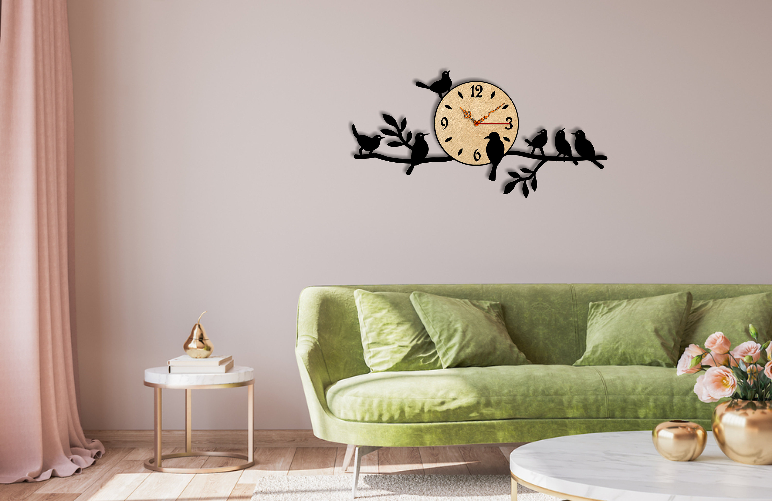 Bird Wall Clock Laser Cut Dxf Glowforge Svg Template CNC - Etsy