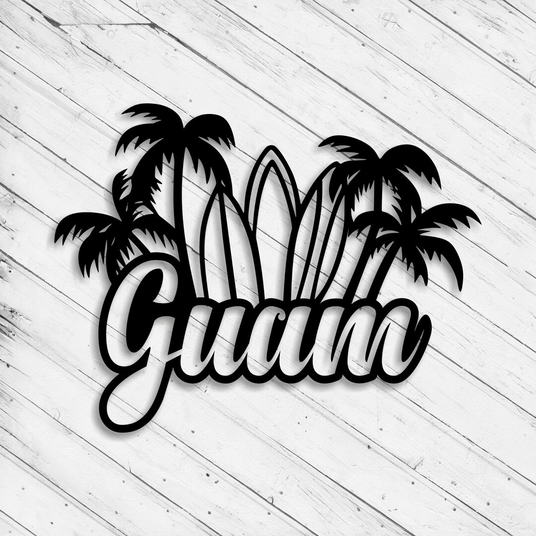 Guam Wall Art Decor Laser Cut Dxf Glowforge Svg Xtool D1 CNC Router ...