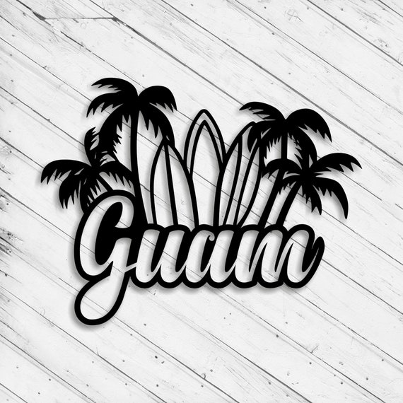 Guam Wall Art Decor Laser Cut Dxf Glowforge Svg Xtool D1 CNC - Etsy