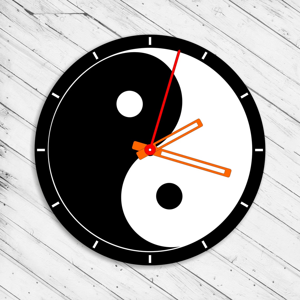 Wall Clock Ying Yang Laser Cut Dxf Glowforge Svg Xtool D1 CNC Cutting ...