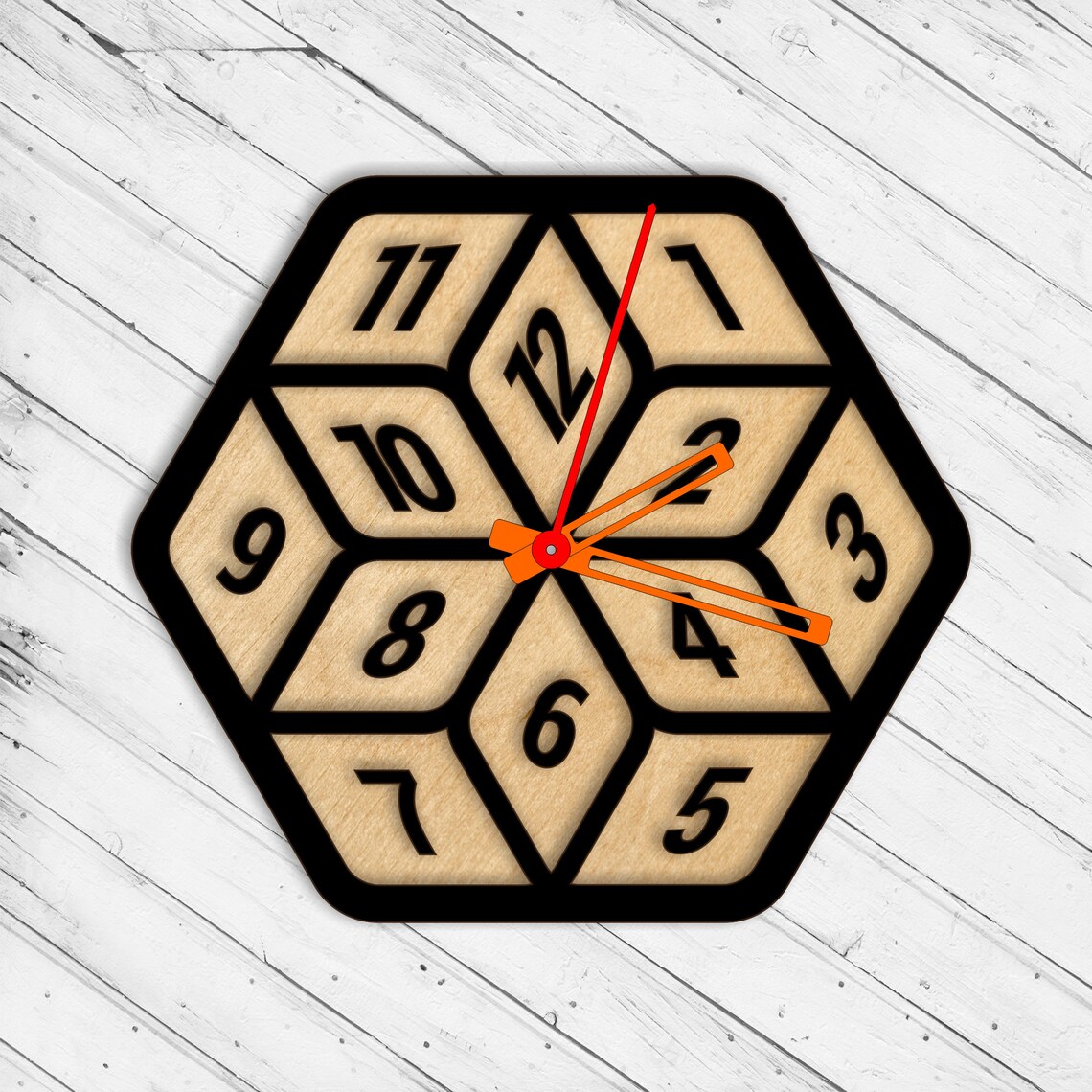 Cubic Wall Clock Laser Cut Dxf Glowforge Svg Xtool D1 CNC Cutting ...