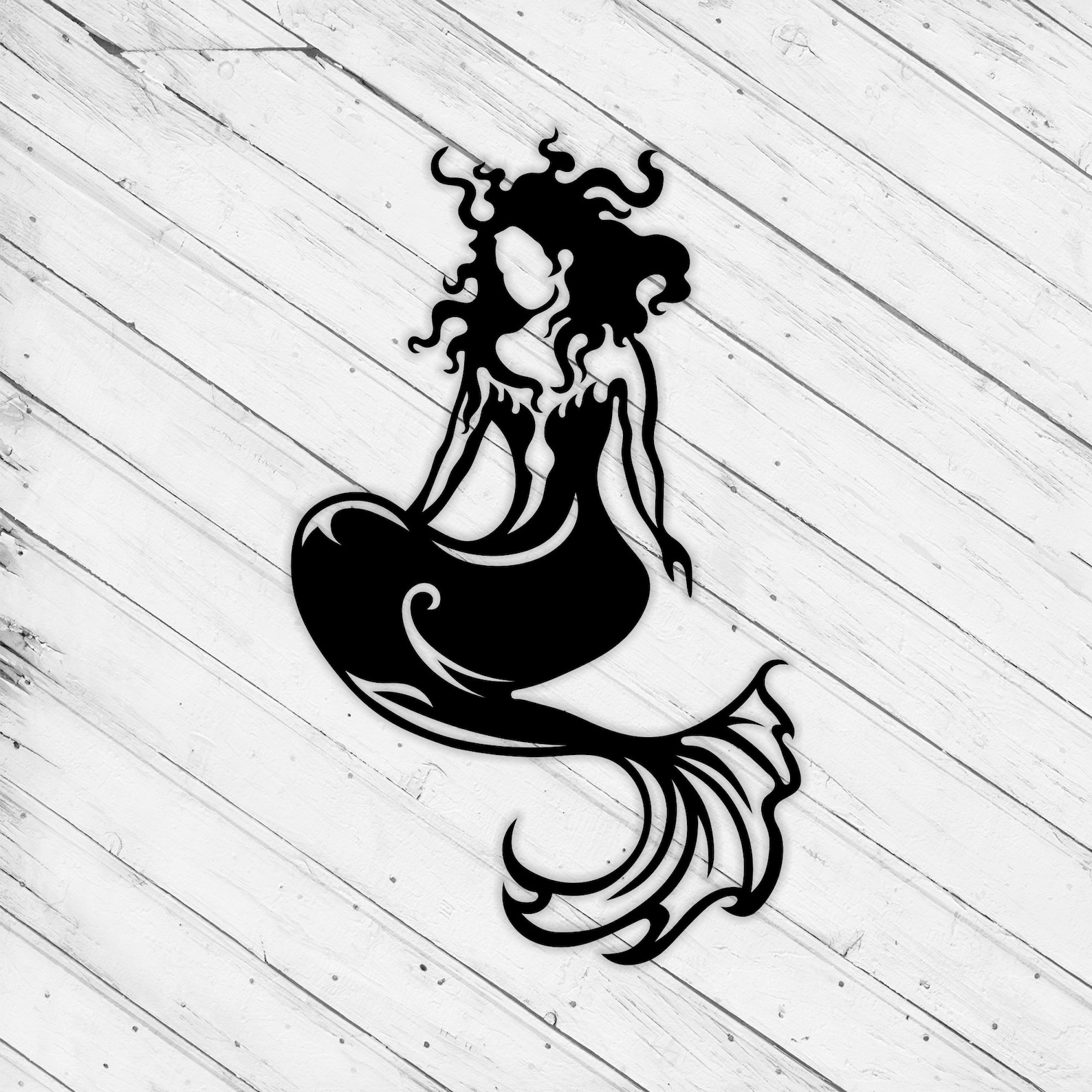 Mermaid Laser Cut Dxf Glowforge Svg Xtool File Wall Art CNC Router ...