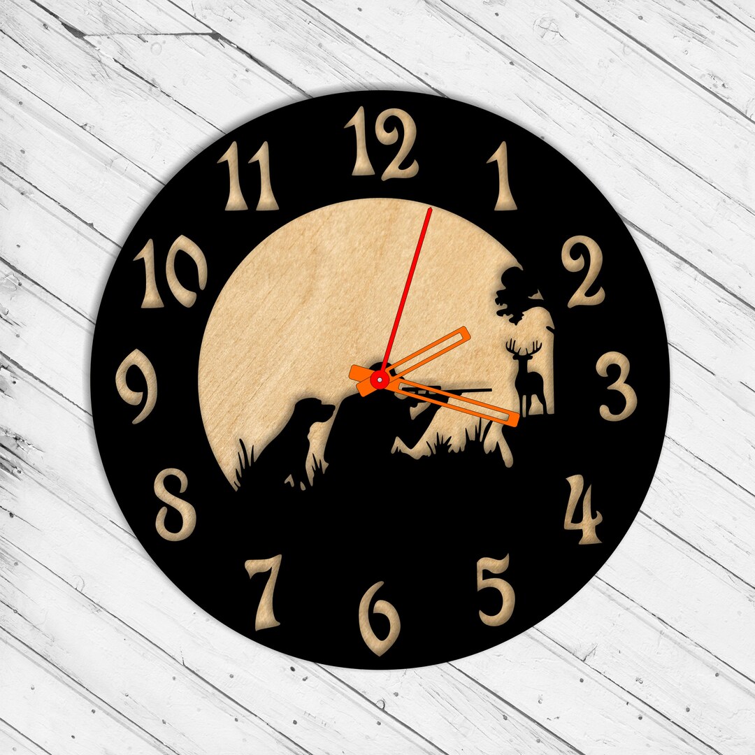 Deer Hunting Wall Clock Laser Cut Dxf Glowforge Svg Xtool CNC Cutting ...