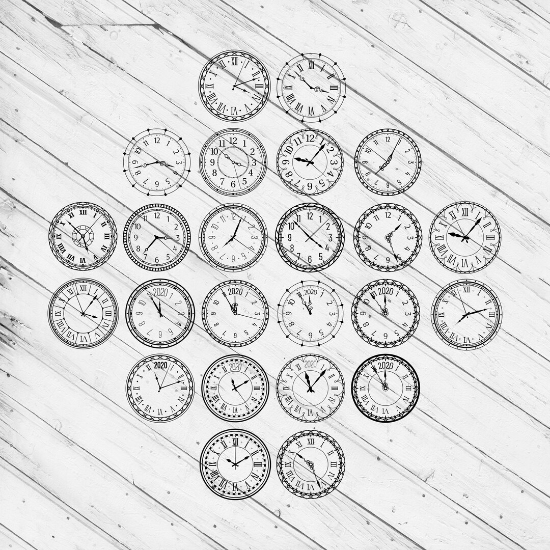 Clocks Vector Set Bundle Laser Cut Dxf Glowforge Svg Cricut Silhouette ...