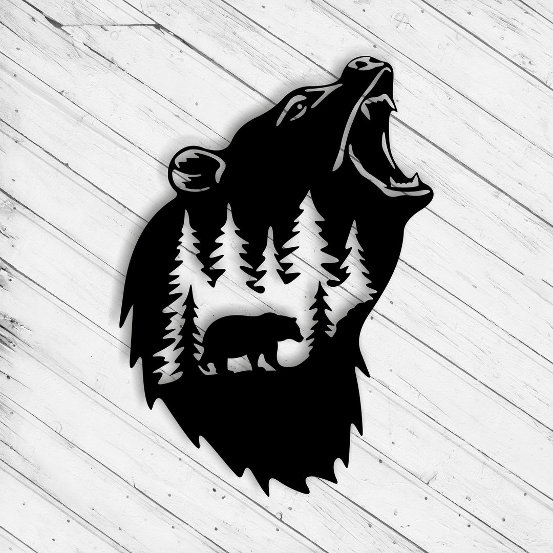 Bear Laser Cut Dxf Glowforge Svg File Wall Art Decor Cricut Pattern CNC ...