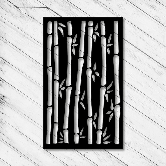 Bamboo Laser Cut Metal Art Leaves
