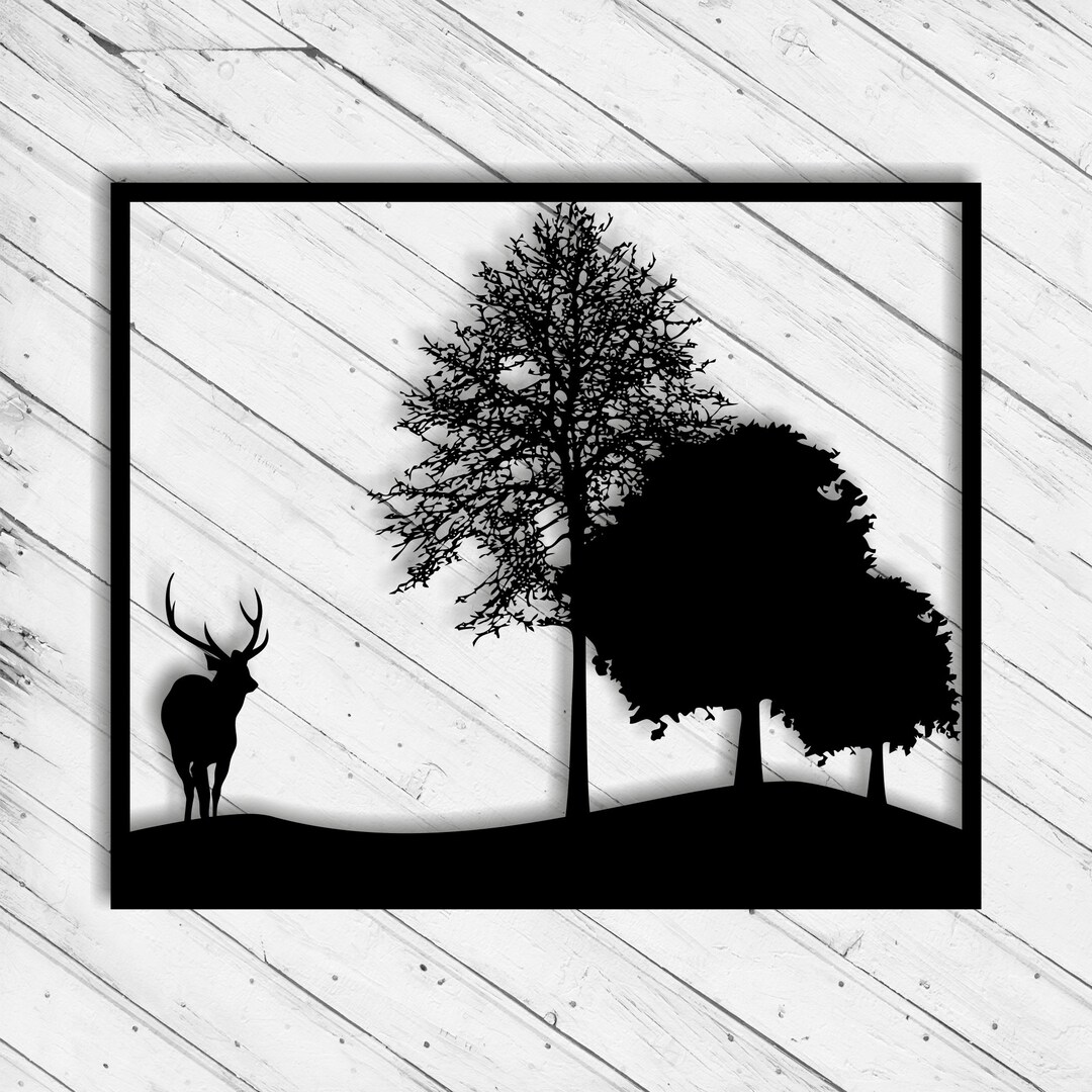 Deer Laser Cut Dxf Glowforge Svg Xtool D1 File Wall Art Decor Pattern ...