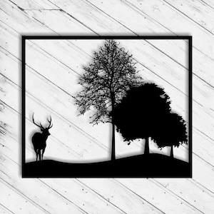 Deer Laser Cut Dxf Glowforge Svg Xtool D1 File Wall Art Decor Pattern ...