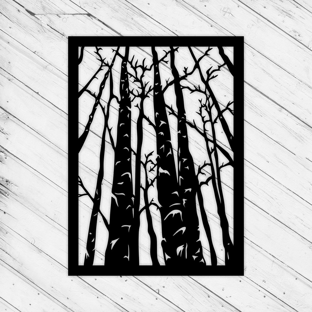 Tree Panel Laser Cut Dxf Glowforge Svg File CNC Router Wall Art Decor ...