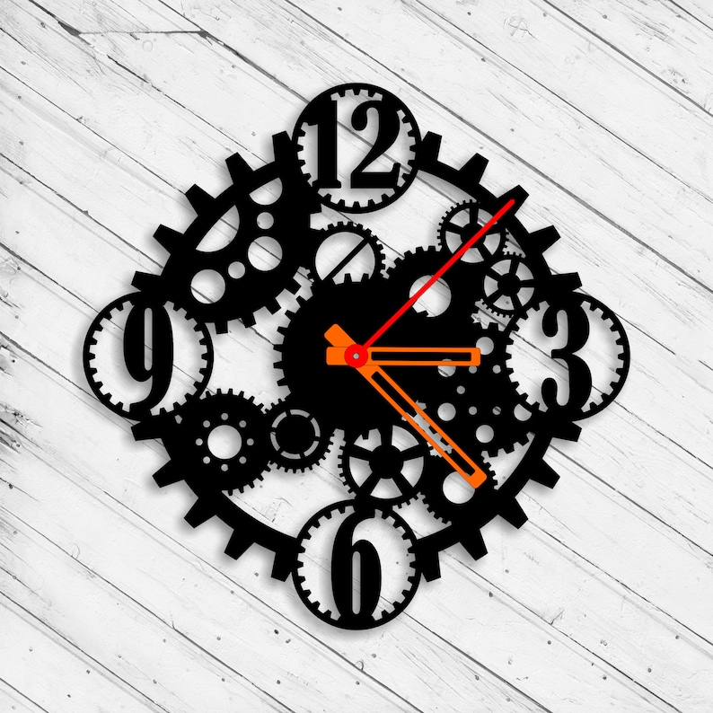 Wall Clock Gear Laser Cut Dxf Glowforge Svg Xtool D1 CNC - Etsy