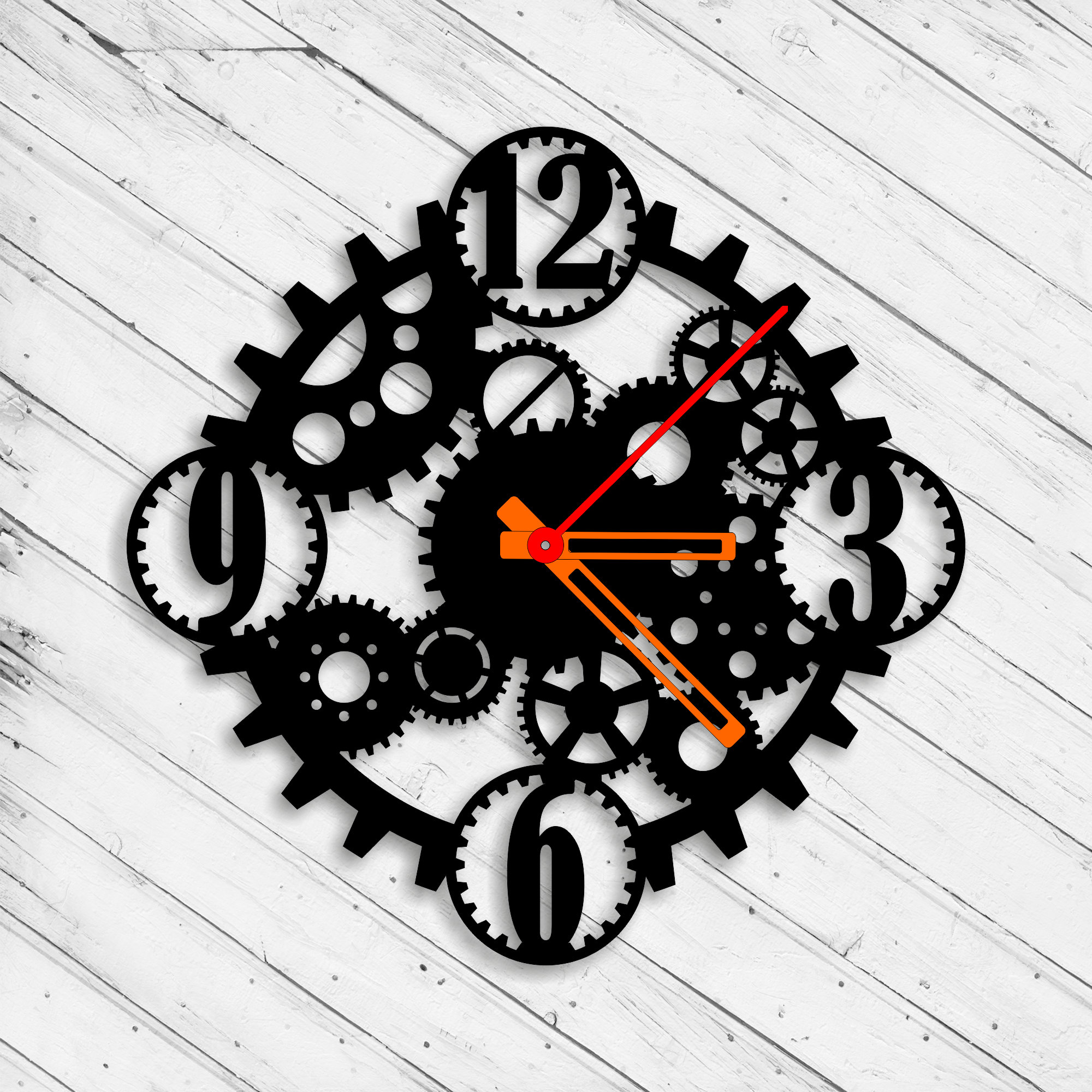 Wall Clock Gear Laser Cut Dxf Glowforge Svg Xtool D1 CNC - Etsy