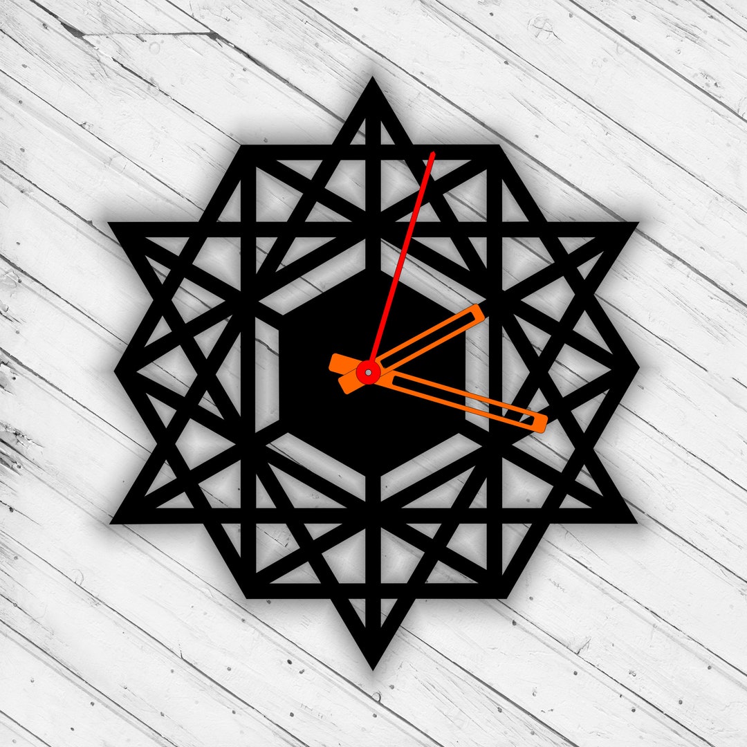 Wall Clock Pattern Laser Cut Dxf Glowforge Svg Template CNC Cutting ...
