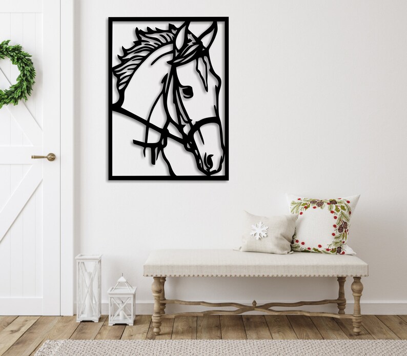 Horse Laser Cut Dxf Glowforge Svg Xtool D1 File Wall Art Decor - Etsy