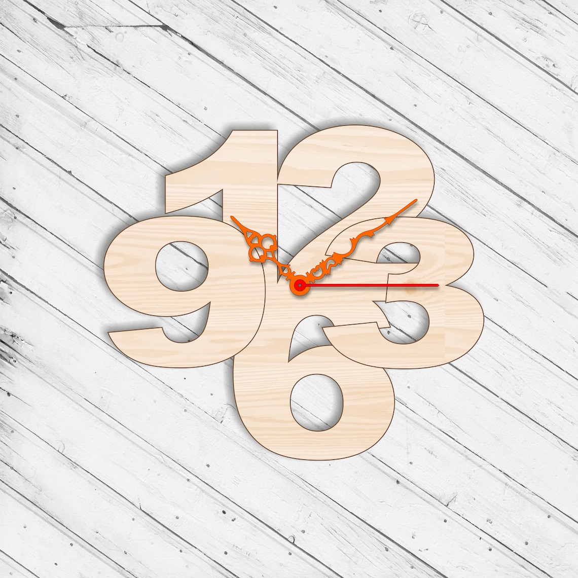 Number Wall Clock Laser Cut Dxf Glowforge Svg CNC Cutting - Etsy