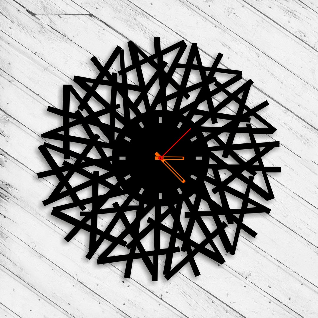 Wall Clock Rods Laser Cut Dxf Glowforge Svg Xtool D1 CNC Cutting Router ...