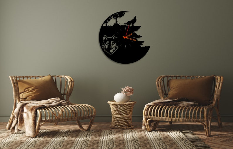 Wolf Wall Clock Laser Cut Dxf Glowforge Svg Xtool D1 CNC - Etsy