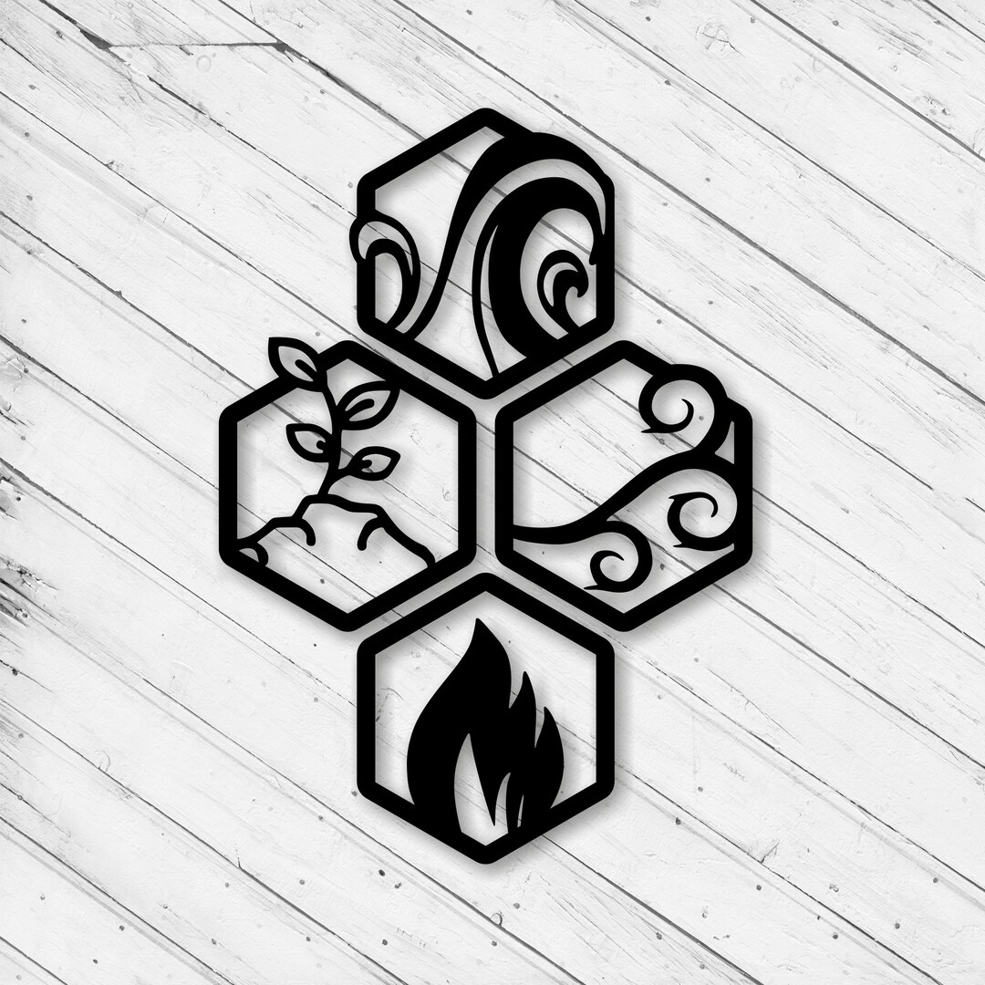 Four Elements Laser Cut Dxf Glowforge Svg CNC Cutting Wall Decor Cricut ...