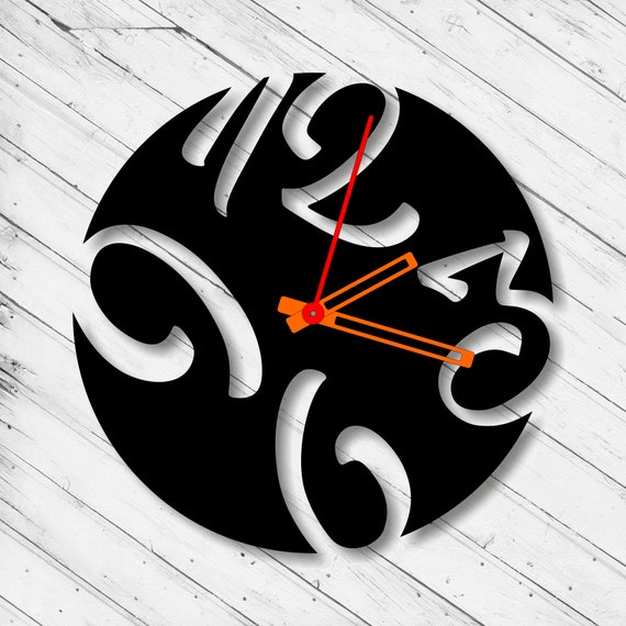 Reloj De Pared Laser Cut Dxf Glowforge Svg Plantilla CNC