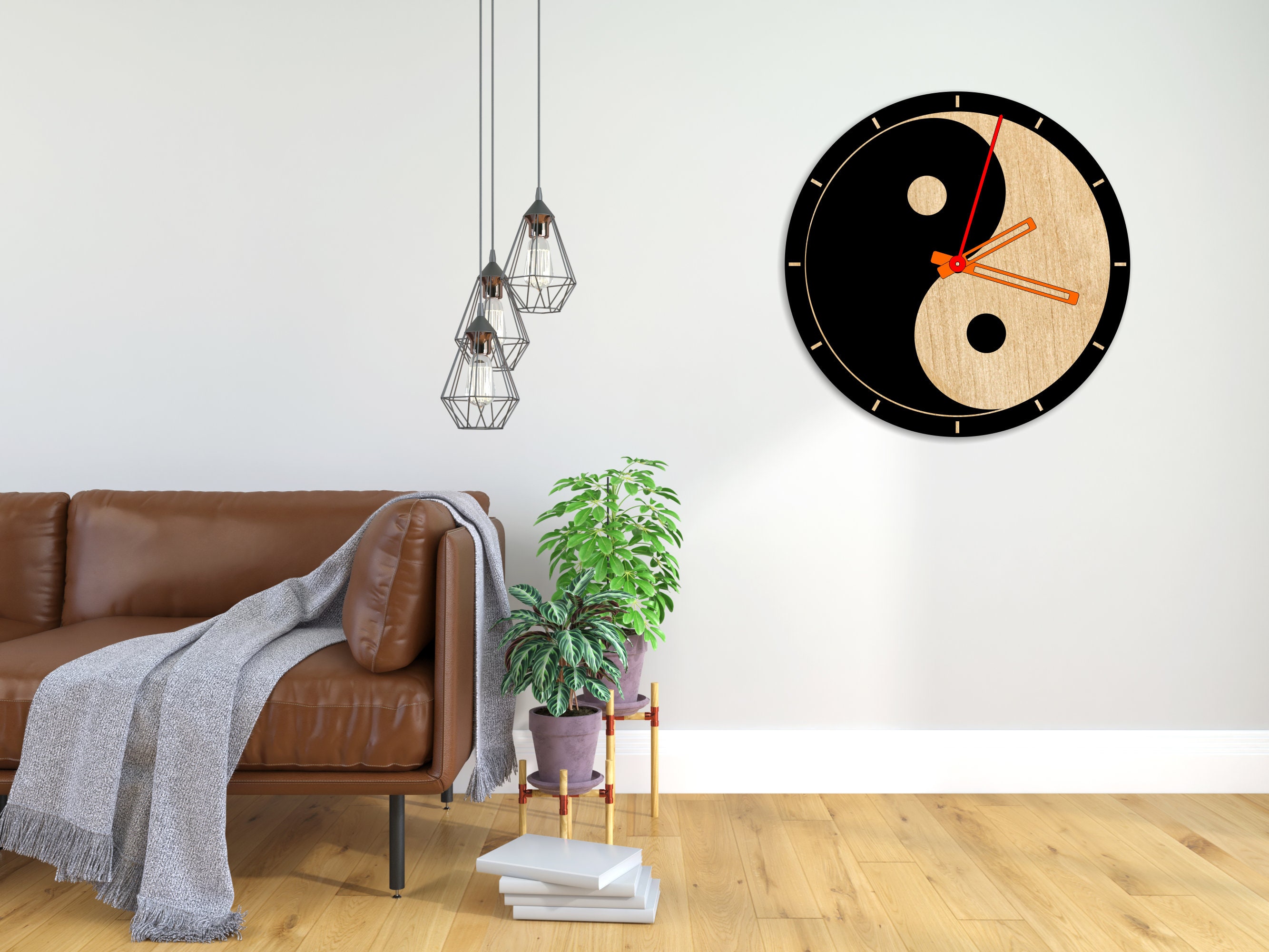Wall Clock Ying Yang Laser Cut Dxf Glowforge Svg Xtool D1 CNC - Etsy