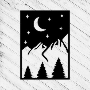 Day and Night Laser Cut Dxf Glowforge Svg File CNC Router Wall Art ...