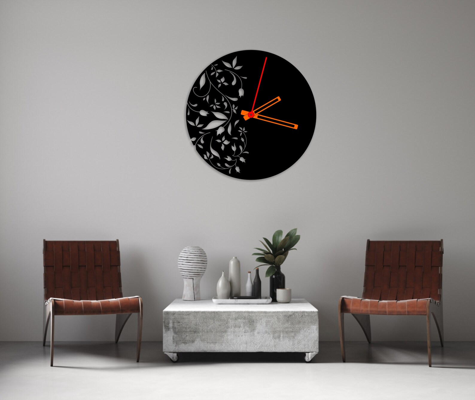 Wall Clock Flowers Laser Cut Dxf Glowforge Svg Xtool D1 CNC - Etsy