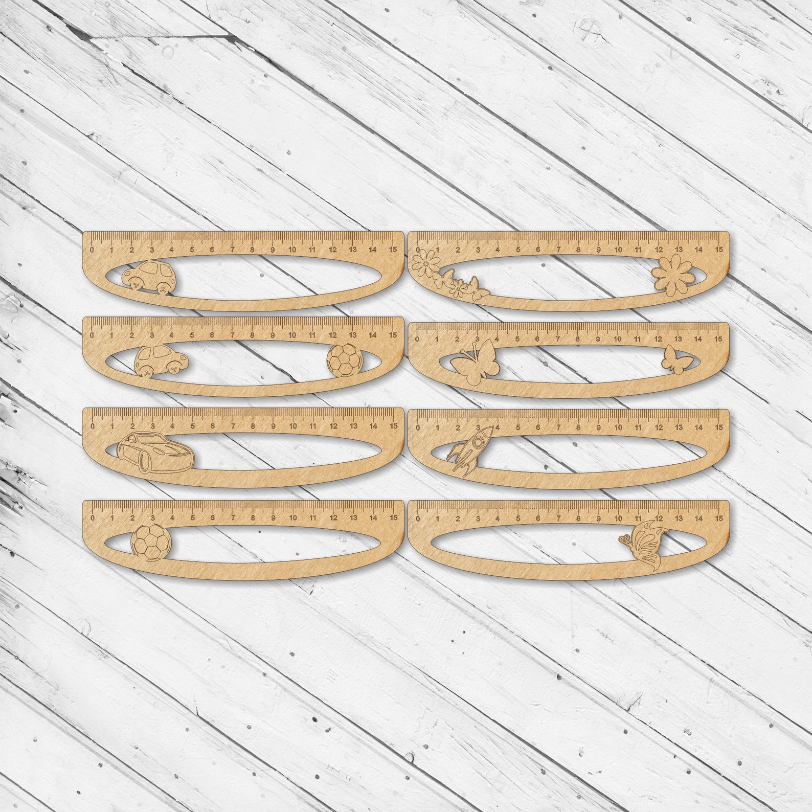 Règle (pouce-cm) modèle de fichiers Dxf Glowforge Svg xTool D1 gravure ...