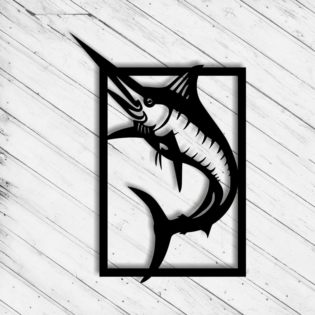 Sword Fish Wall Art Decor Laser Cut Dxf Glowforge Svg Xtool CNC Router ...