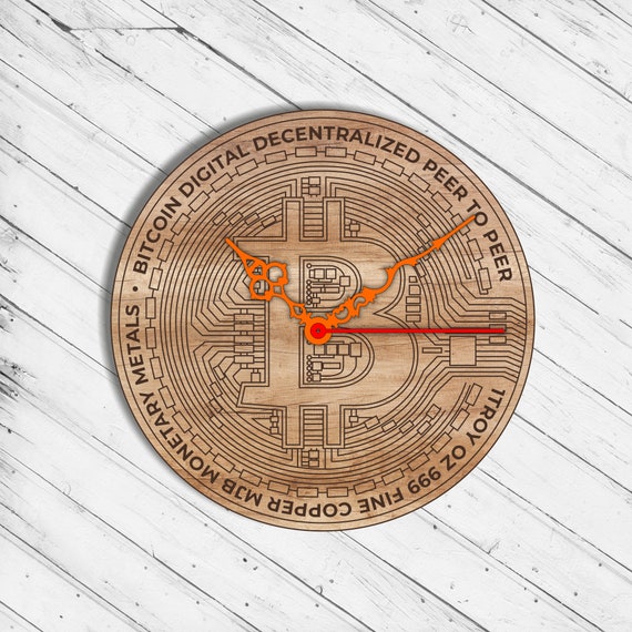 Wall Clock Bitcoin Laser Cut Dxf Glowforge Svg Plan Template - Etsy