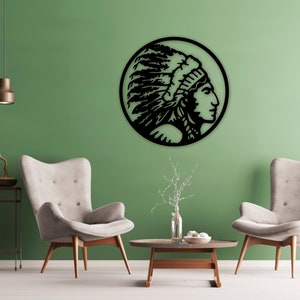 Native Man Wall Art Decor Pattern Laser Cut Dxf Glowforge Svg Xtool D1 ...