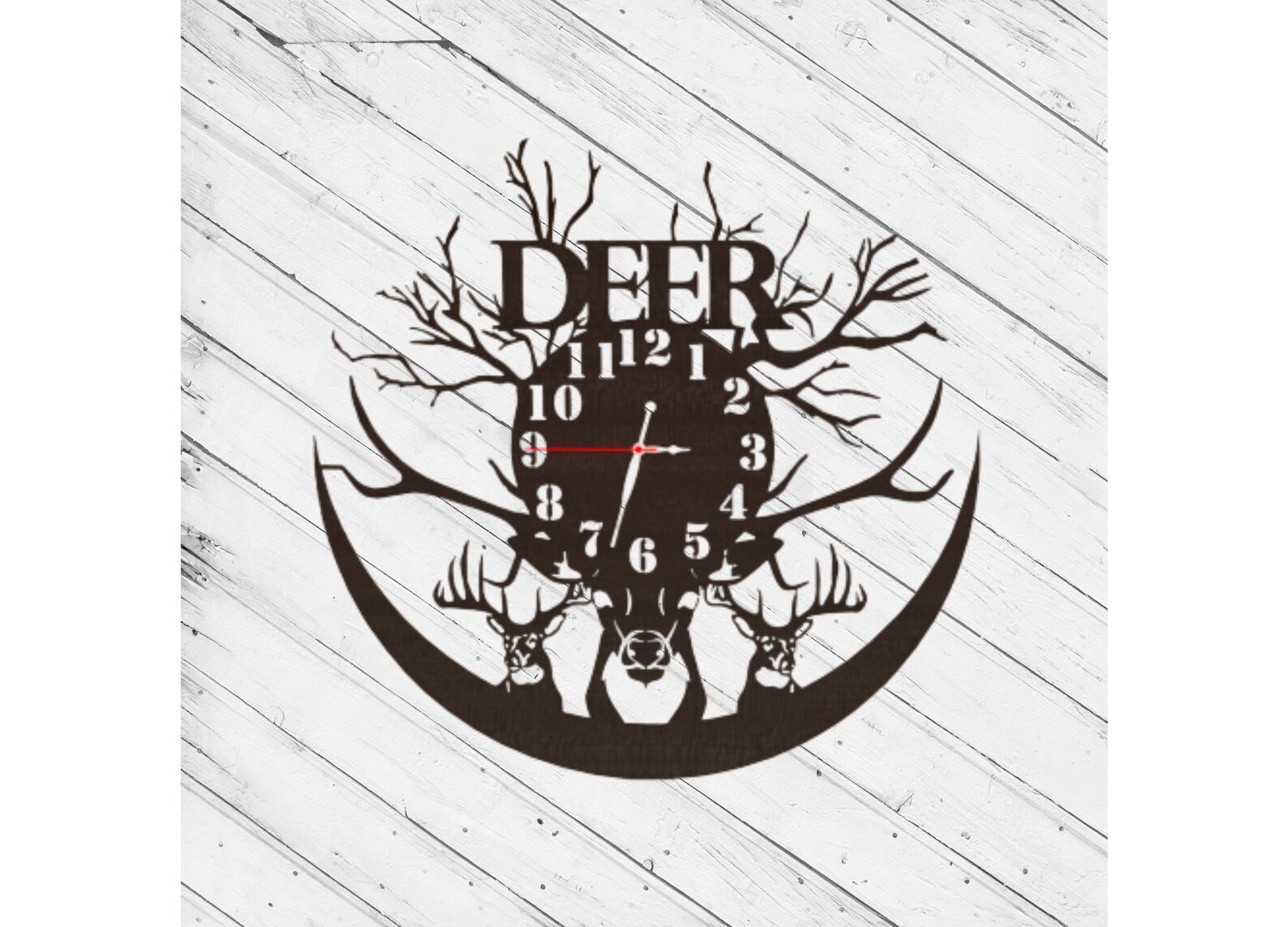 Wall Clock Deer Laser Cut Dxf Glowforge Svg Xtool D1 Template CNC ...