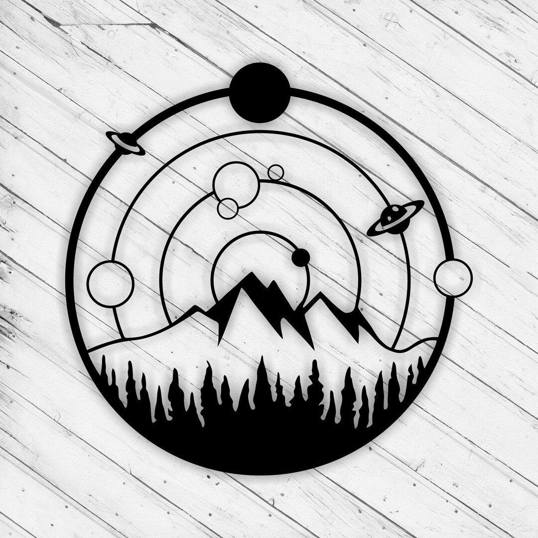 Planets Wall Art Decor Cut Dxf Glowforge Svg File CNC Cutting Router ...